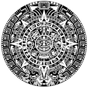 Mayas Calendar 24K Gold Plated Disc Pendant, Mayas Charm, Ancient Maya ...