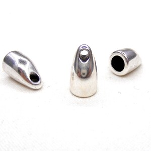 Silver Plated Curved End Cap for 5mm Round Cord, Edge Terminal, Cord ...