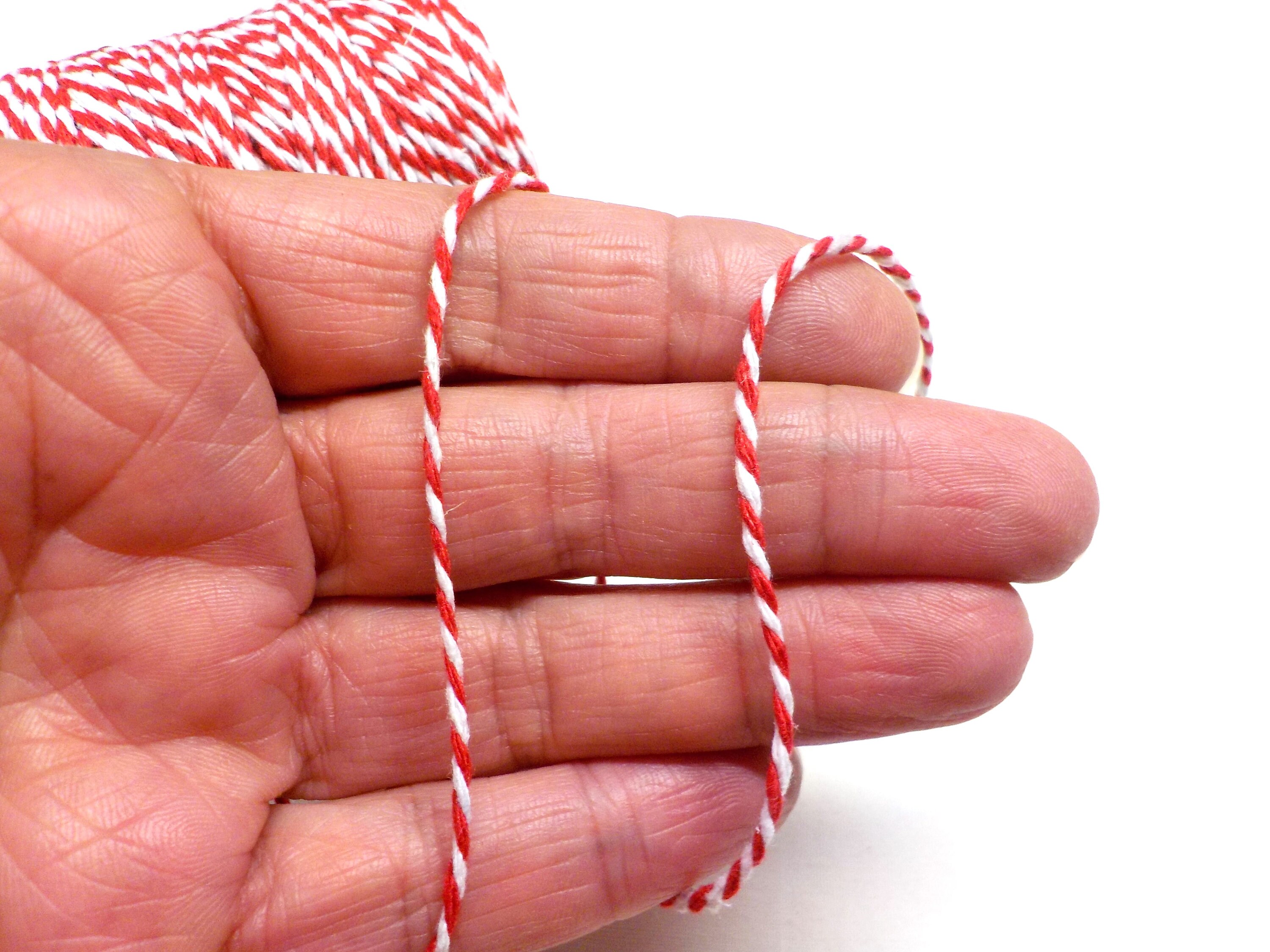 Red White Twisted Cotton Cord Twisted Cotton String Bakers - Etsy