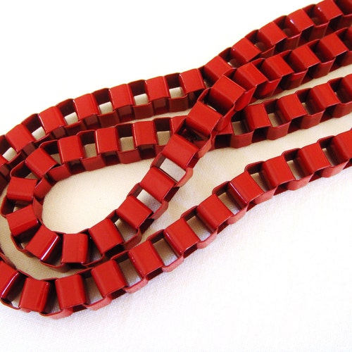 Red Venetian Box Chain Stainless Steel Chain Colored Chain | Etsy
