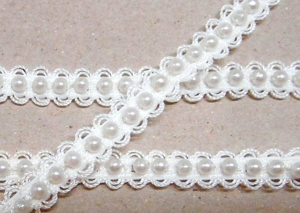 White Ribbon With Pearls White Lace With Pearls Choker Lace - Etsy