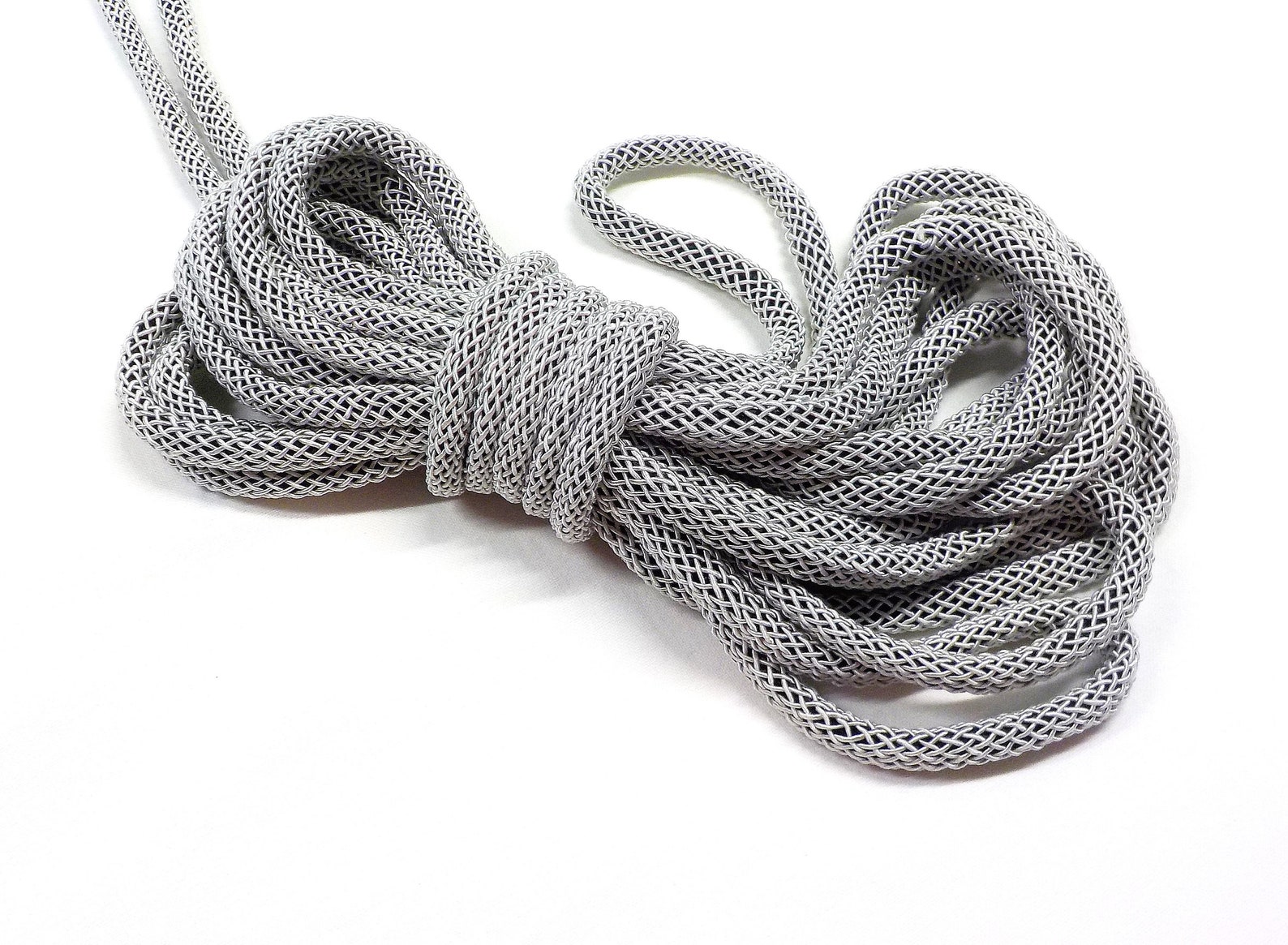 Light Grey Braided Oval Rope Cord Gray Semisoft Trim Cord - Etsy