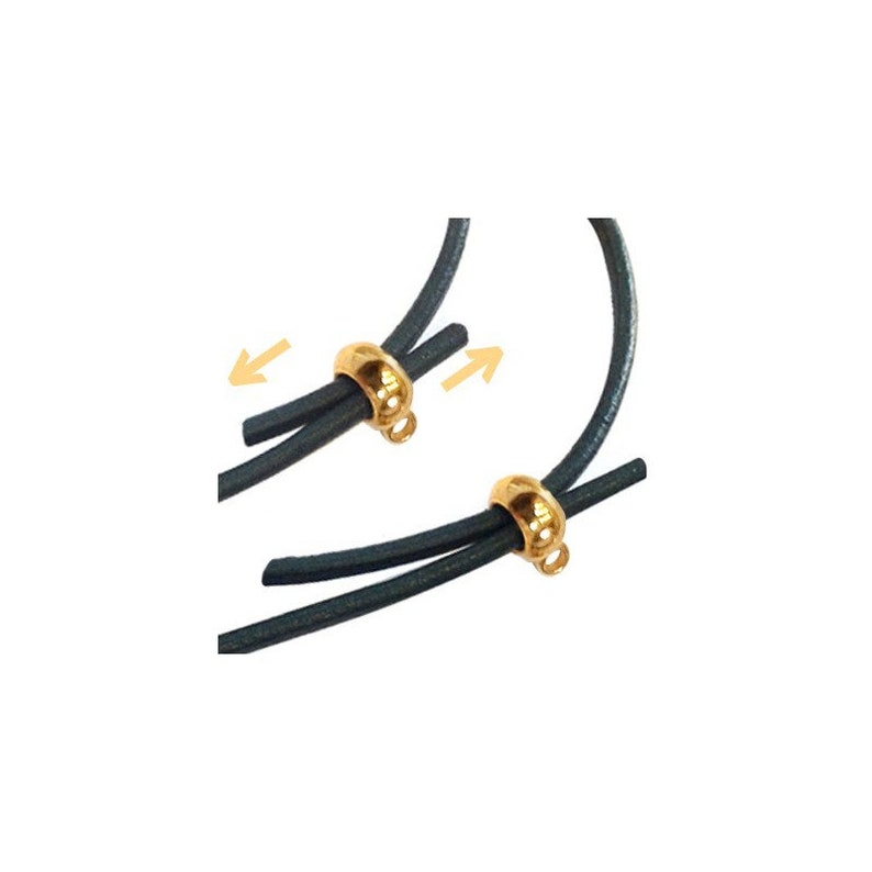 Gold Stopper Bail Beads With Rubber Tube, Charm Holder Spacer With Loop ...