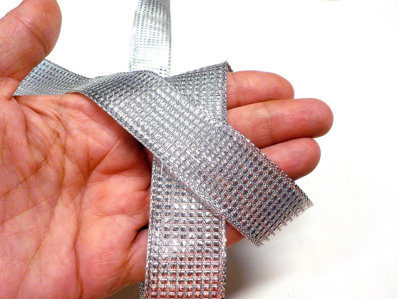 Silver Metallic Ribbon Sparkle Double Sided Wired Ribbon - Etsy