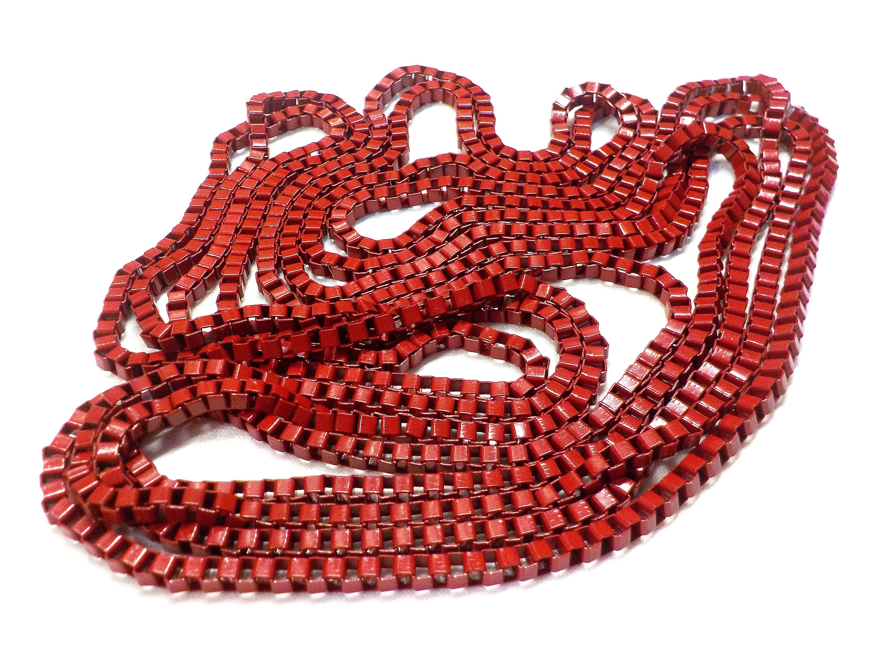 Red Venetian Box Chain Stainless Steel Chain Body Chain - Etsy UK