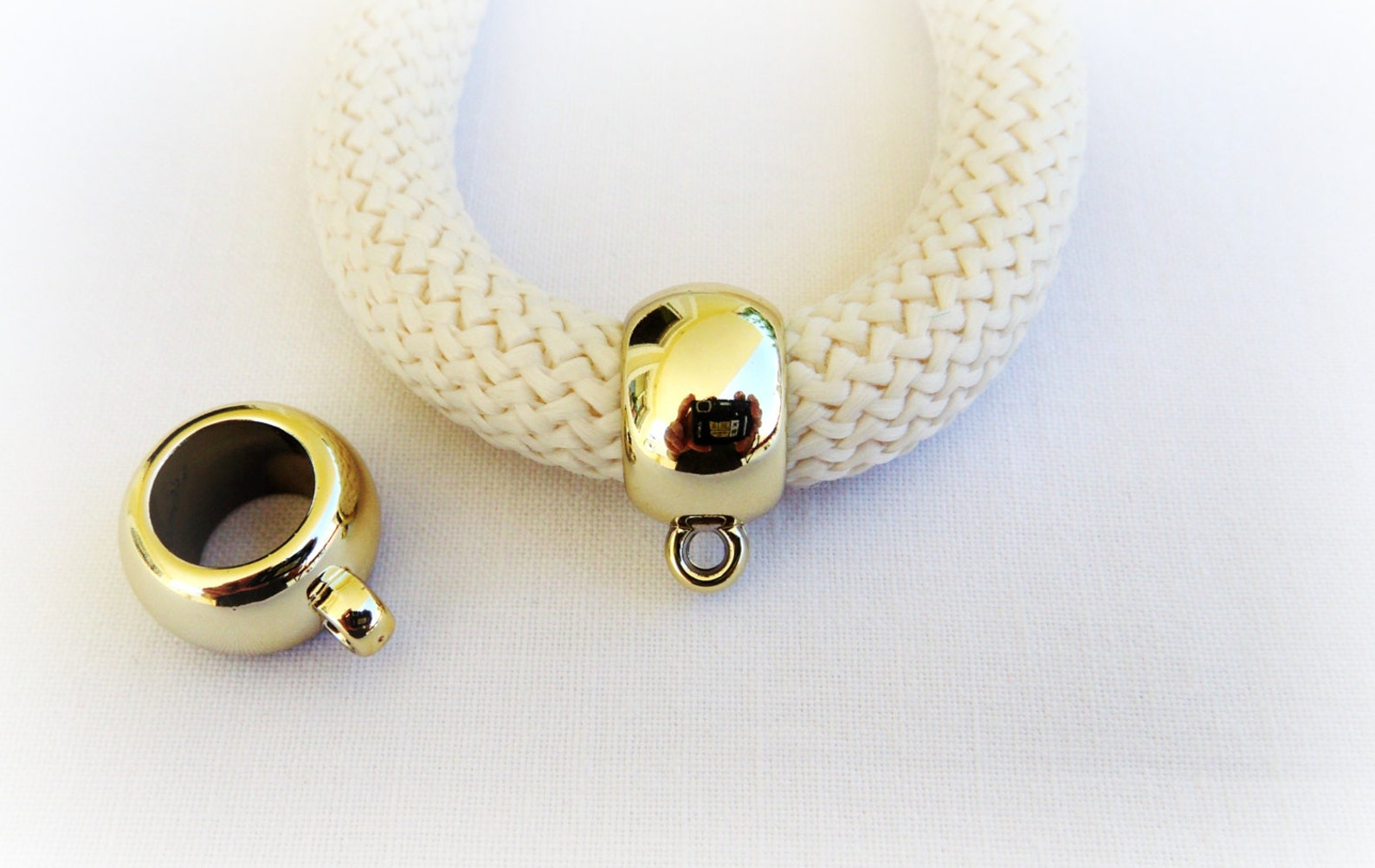 CCB Yellow Gold Bail Beads, Bail Charm Holder Spacer With Loop, Tube ...