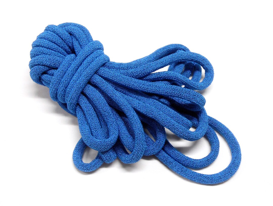 Blue Braided Rope Cord, Semisoft Trim Cord, Artificial Silk Cord, Round ...