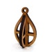 3D Drop Wooden Pendant, 3D Tear Wood Pendant, Laser Cut Drop Wood ...