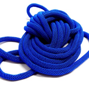 Electric Blue Braided Rope Cord, Semisoft Trim Cord, Artificial Silk ...