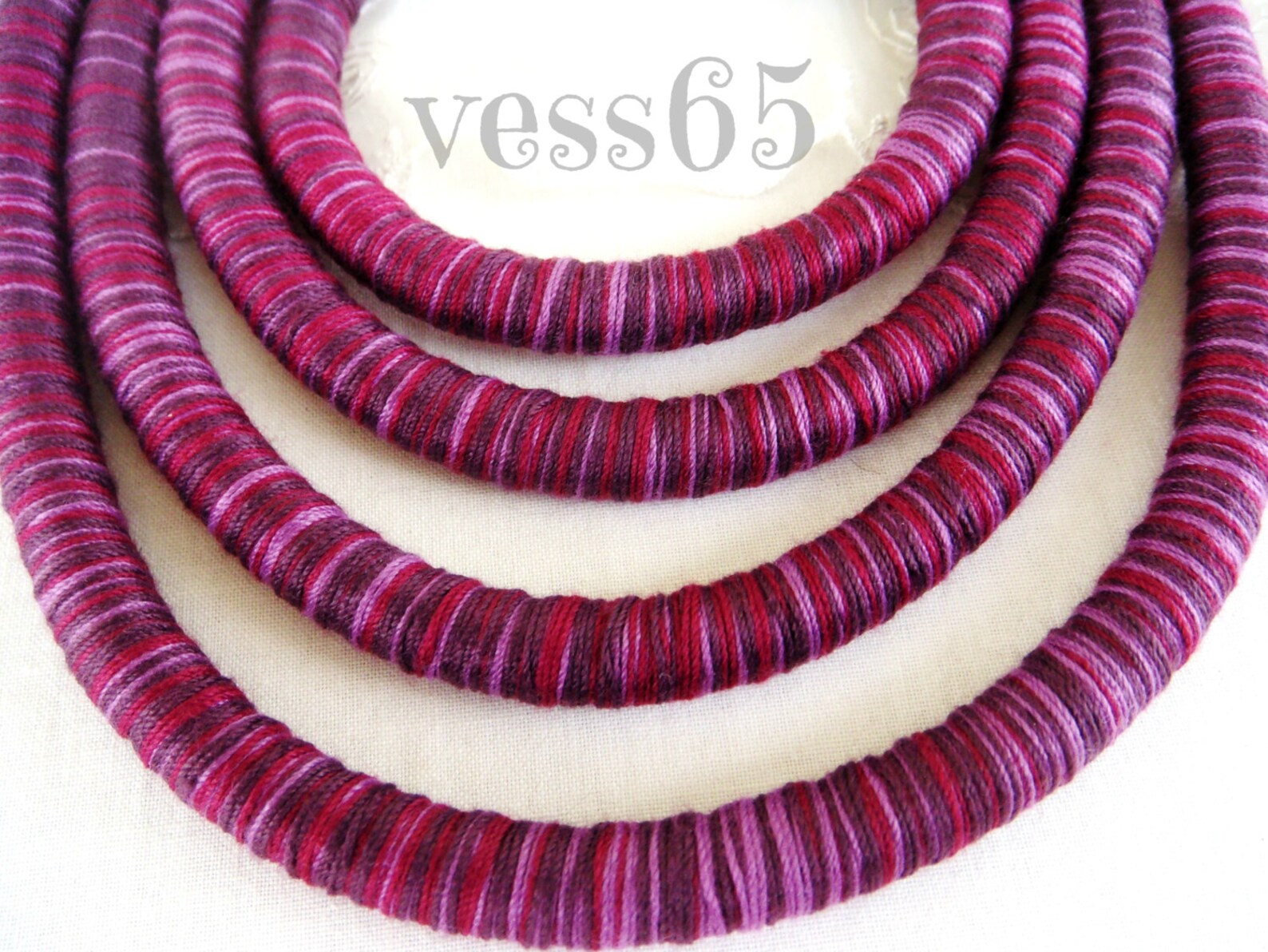 Dark Purple Wrapped Thread Rope Cord, Covered Cording Fibre Wrap Cord ...