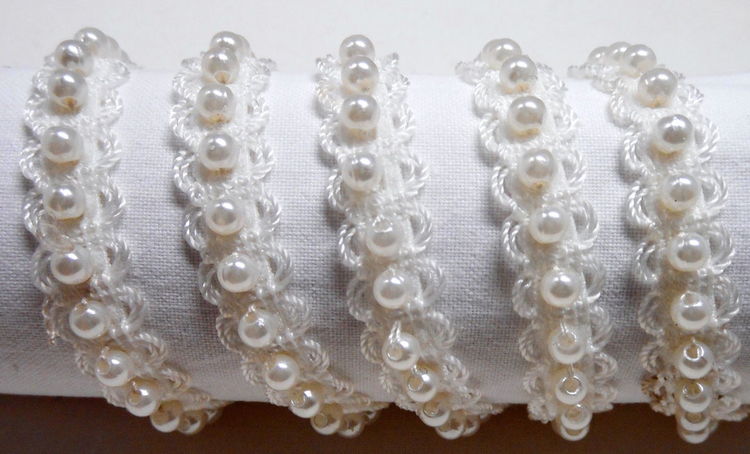 White Ribbon With Pearls, White Lace With Pearls, Choker Lace, Choker ...