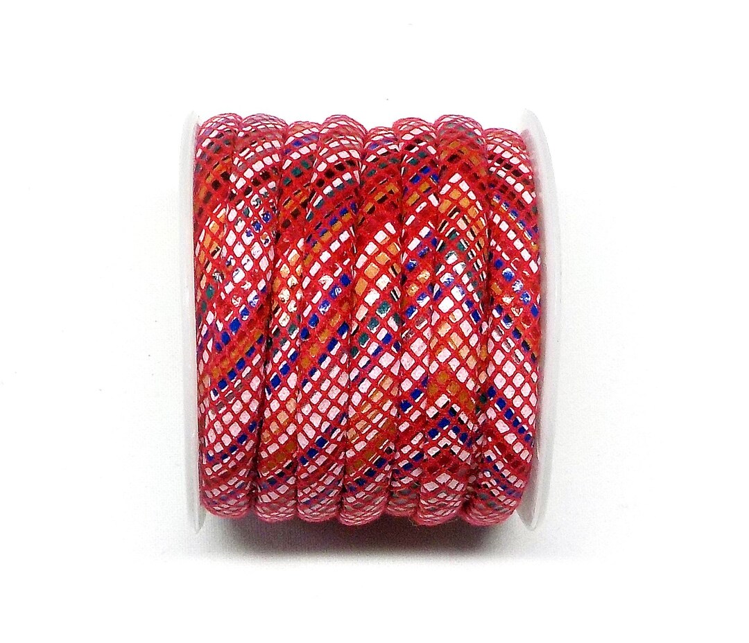 Red Fabric Flat Cotton Cord, Flat Cotton Rope, Ethnic Design Cord ...