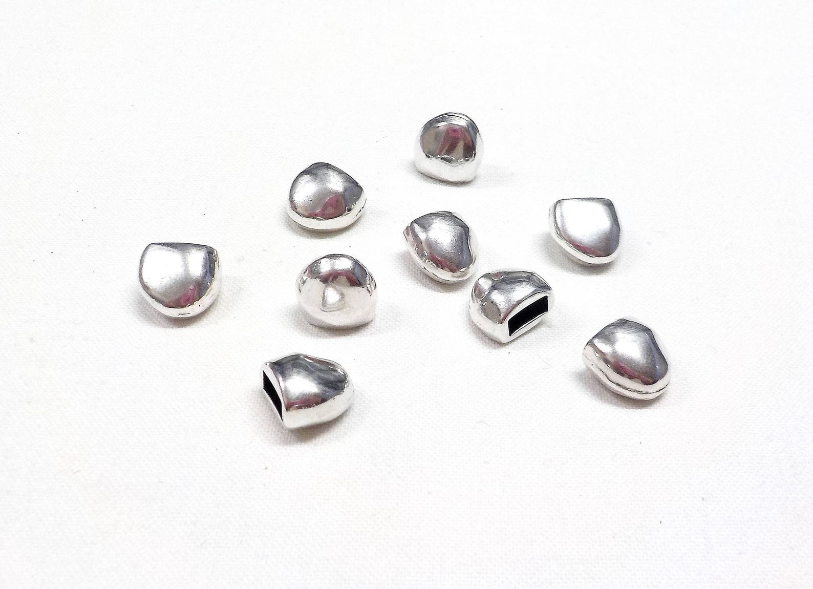 Silver Plated End Caps Irregular Hats (without Loop and Hole) for 5mm ...