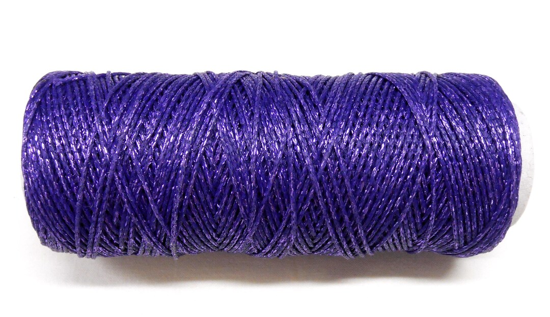 Purple Metallic Waxed Cord 1mm, Macrame Waxed Cord, Cotton Cord ...