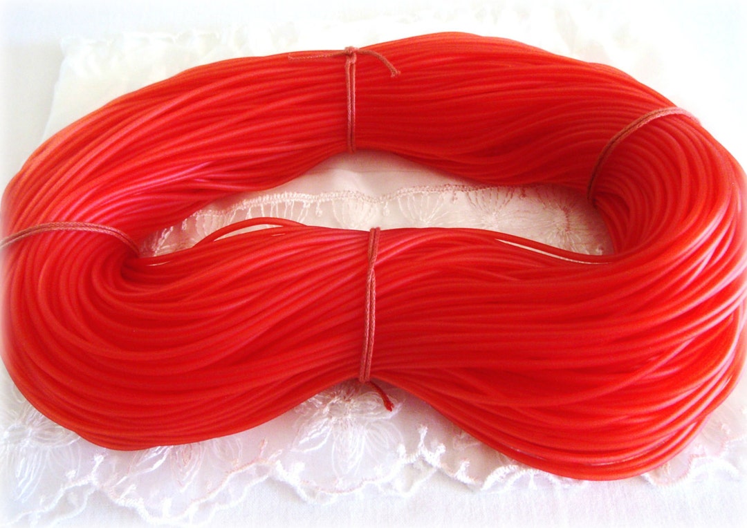 Rubber Cord Tube 2mm0,08in, Hole 0,8mm0,03in, PVC, Red 4,5m/5 Yards1 ...