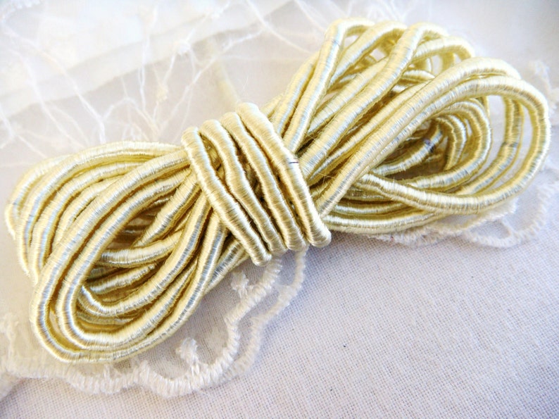 Ivory Wrapped Silk Satin Cord Soutache Wrapped Thread Cord - Etsy