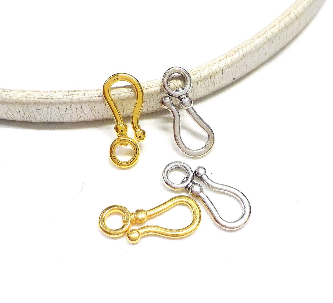 999 Silver Plated Hook Clasps, 24K Gold Plated Hook Clasp, Toggle ...