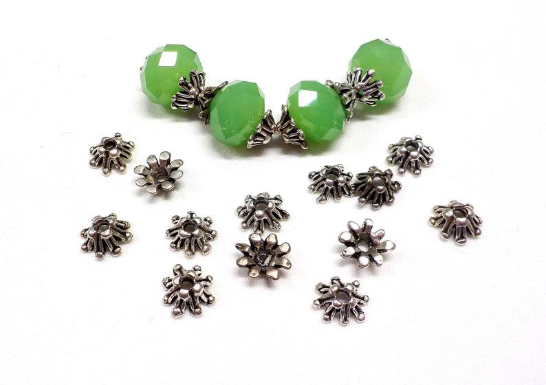 Silver Plated Bead Caps Bead Ends Metal Casting Charm | Etsy