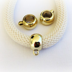 CCB Yellow Gold Bail Beads, Bail Charm Holder Spacer With Loop, Tube ...
