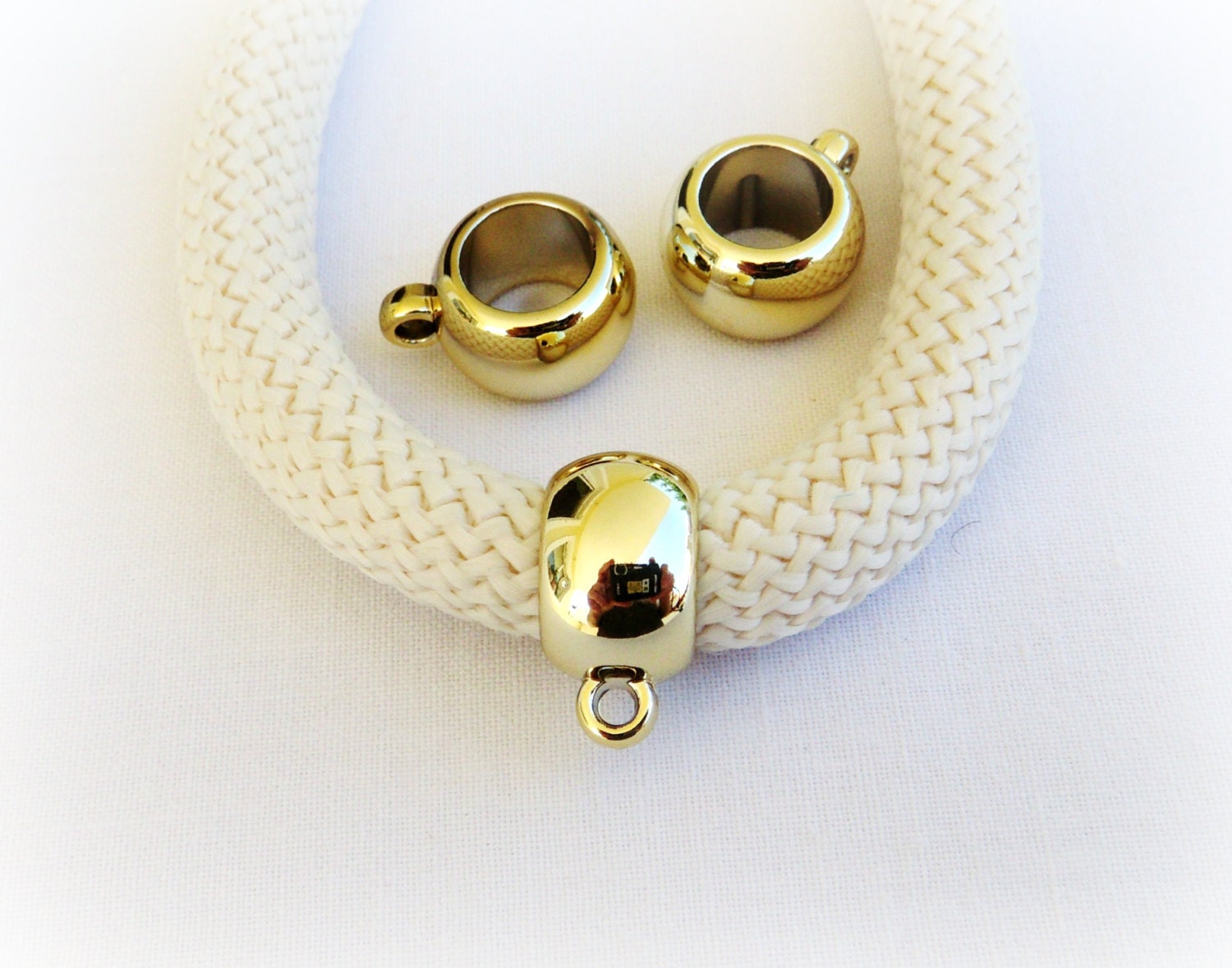 CCB Yellow Gold Bail Beads, Bail Charm Holder Spacer With Loop, Tube ...