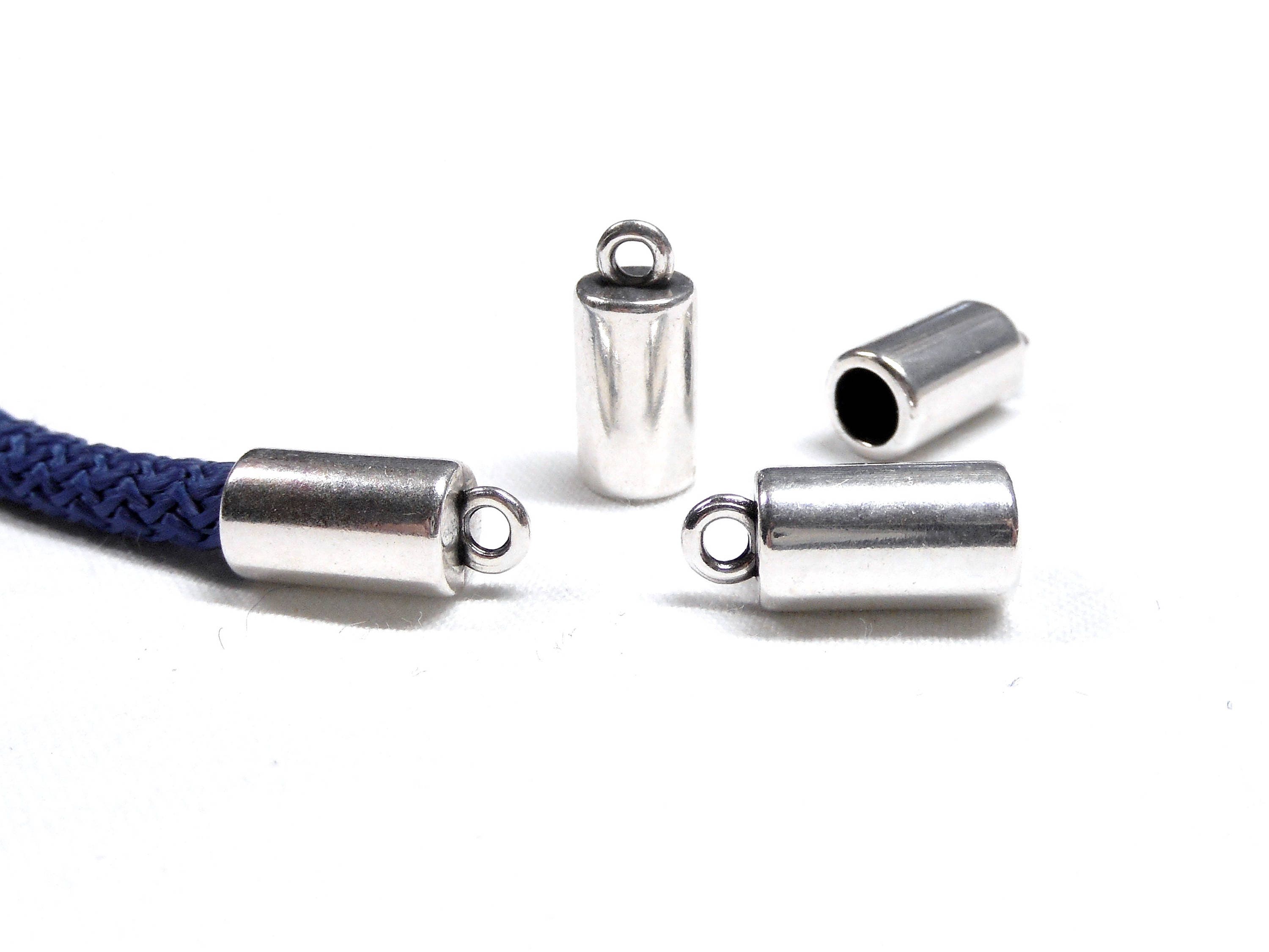 Silver Plated End Caps for 5mm Round Cord, End Cap, Cord Terminal ...