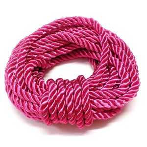 5.5mm Fuchsia Satin Twisted Cord, Wrapped Thread Cord, Polyester ...