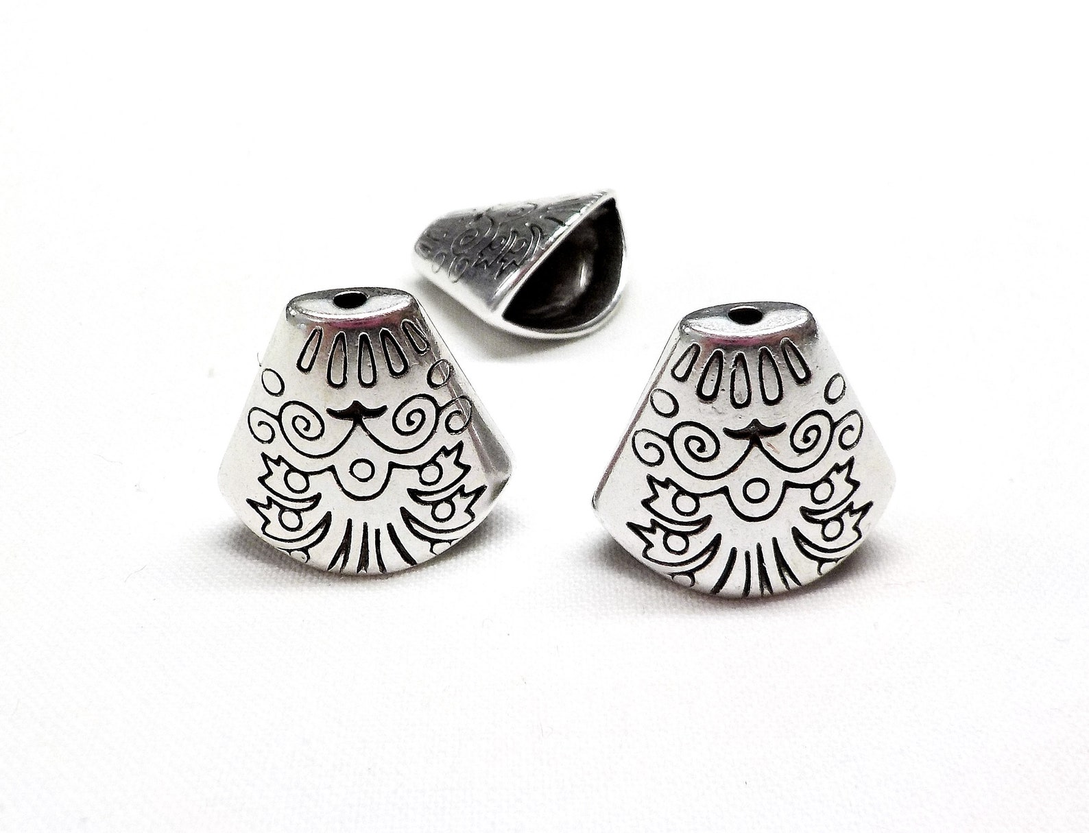 Silver End Caps Connectors Kumihimo Macrame End Caps Tassel - Etsy