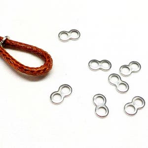 999 Silver Plated Double Loop Infinity Connector, Bead Separator, Clasp ...