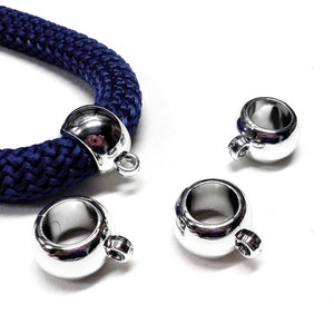 CCB Silver Bail Beads, Bail Charm Holder Spacer With Loop, Tube Bails ...