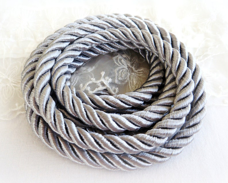 Silver Gray Grey Satin Twisted Cord Wrapped Thread Cord 10mm - Etsy