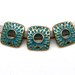 Green Patina Over Brass Square Connector, Greek Metal Cast, Verdigris ...