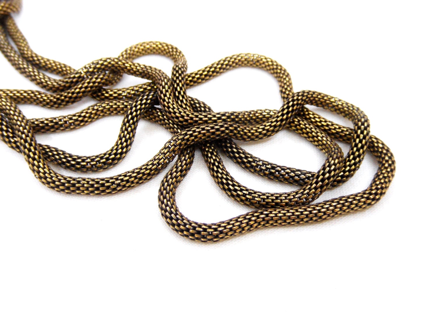 Brass Antique Steel Chain, Mesh Chain, Net Chain, Round Chain 3mm- 7 1/ ...