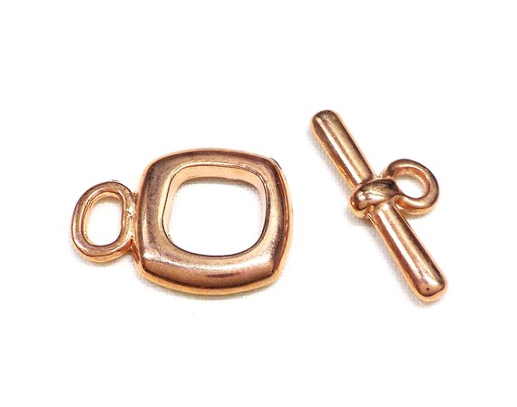 Rose Gold Squaretoggle Clasp Pink Gold T Clasp Toggle - Etsy
