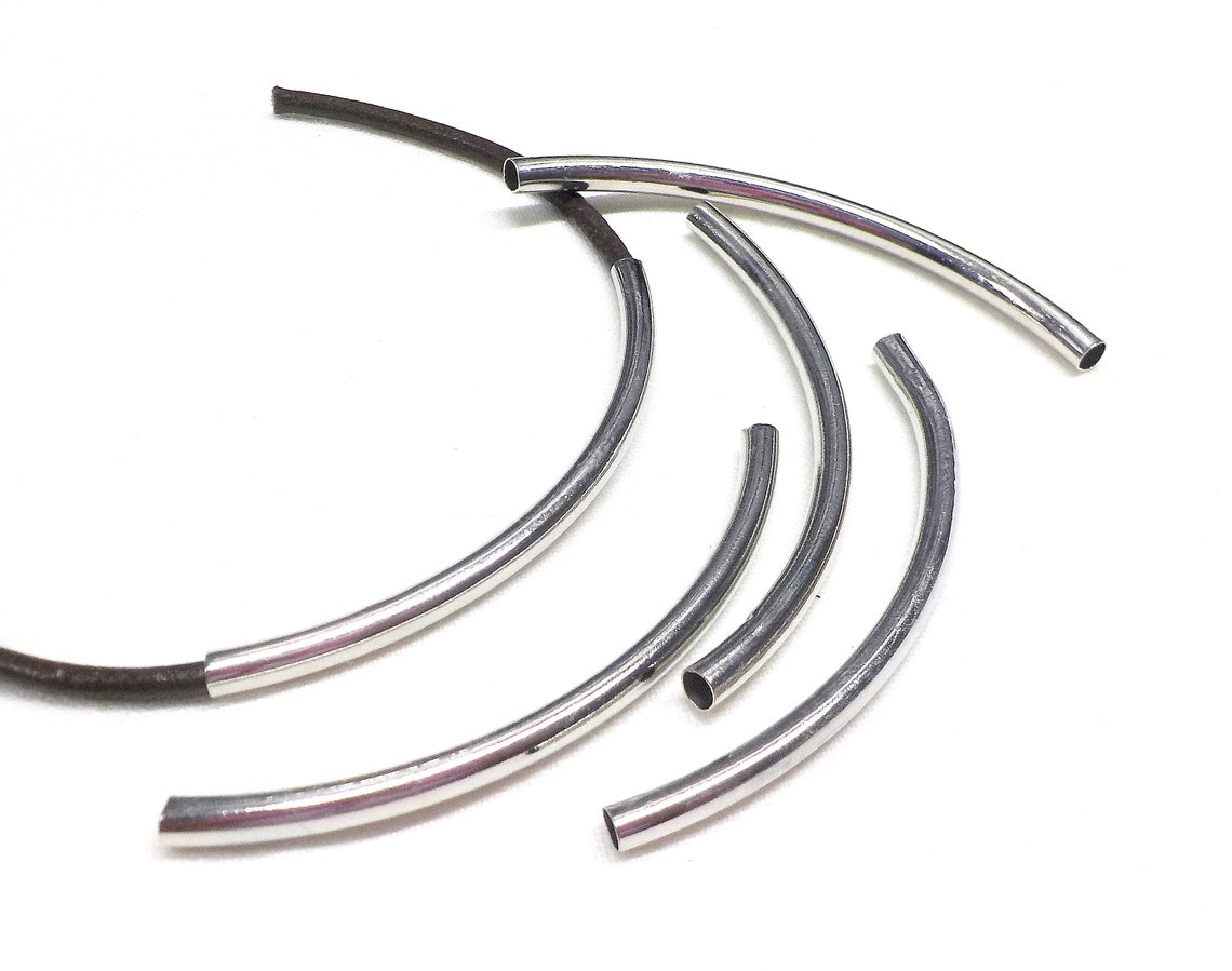 Tube Arched Bars Rhodium Plated over Brass Curved Tube | Etsy