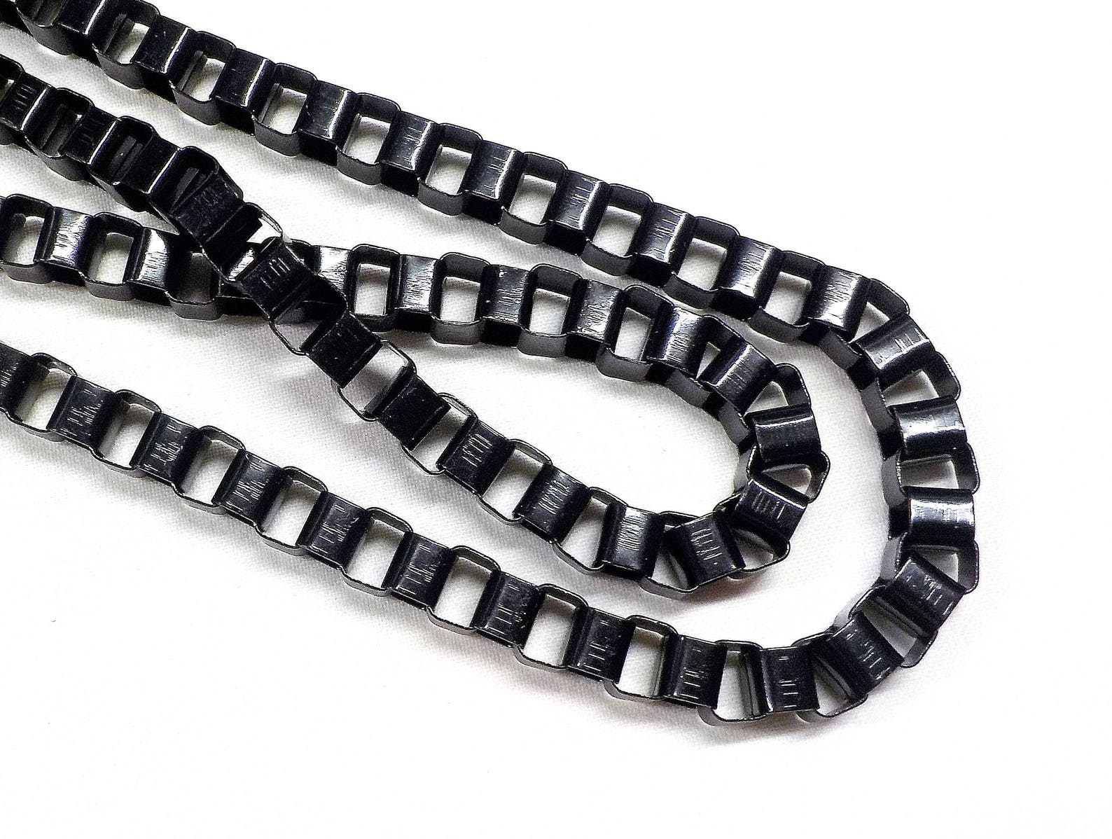 Black Venetian Box Chain Stainless Steel Chain Colored Chain | Etsy