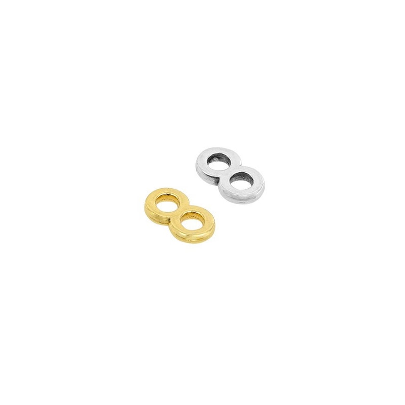 24K Gold Plated Double Loop Infinity Connector, Bead Separator, Clasp ...