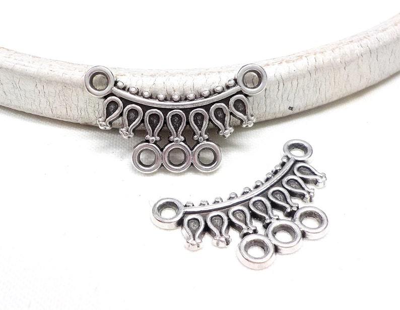 Silver Plated Filigree Bar Pendant, Boho Necklace Bar Connector With ...