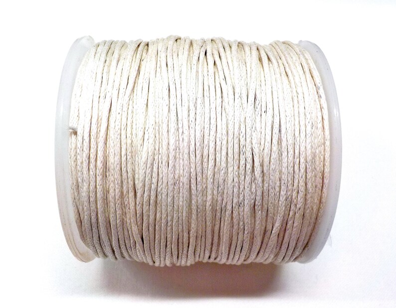 Off White Waxed Cord 1mm, Cotton Cord, Twisted Cotton String, Bakers ...