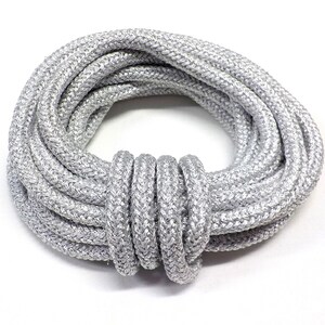Silver Metallic Climbing Cord, Semisoft Rope Cord, Metalic Round Cord ...