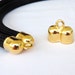 Gold Double End Caps 25x20x13mm (Ø 10.2mm Each Hole), Cords Edge, Cord ...