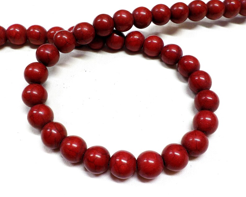 10mm Red Howlite Beads Round Red Howlite Balls Sphere - Etsy