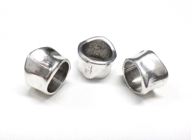 Silver Plated Tube Ring Slider Silver Ring Spacer Large | Etsy