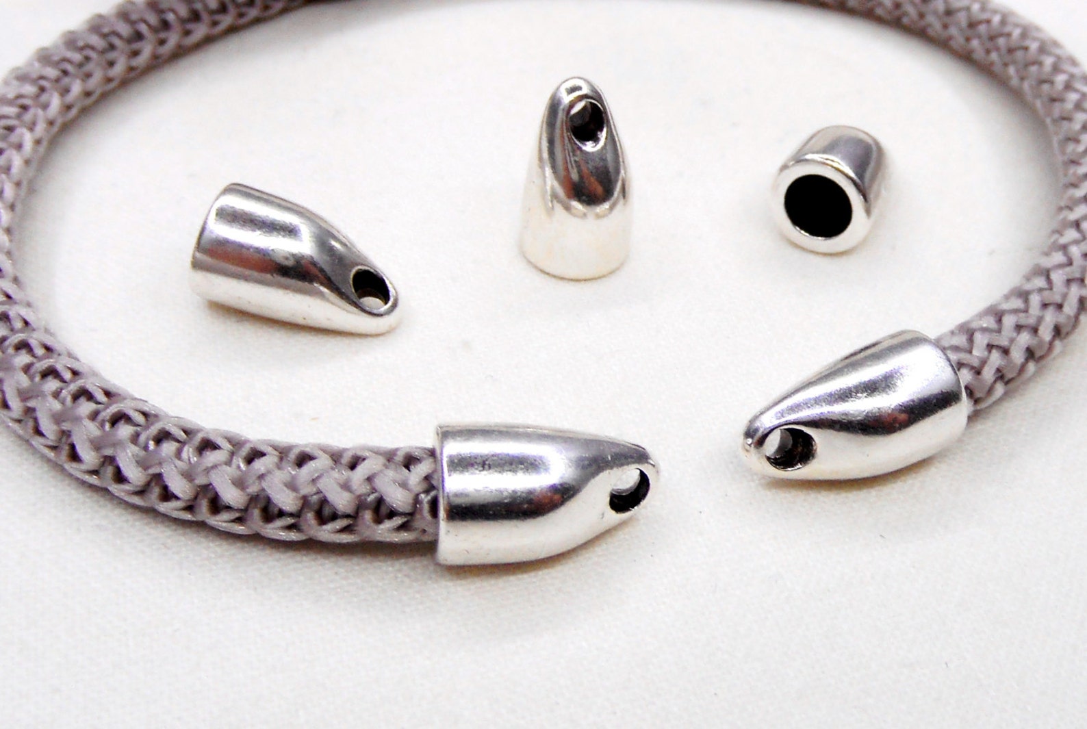 Silver Plated Curved End Cap for 5mm Round Cord Edge - Etsy