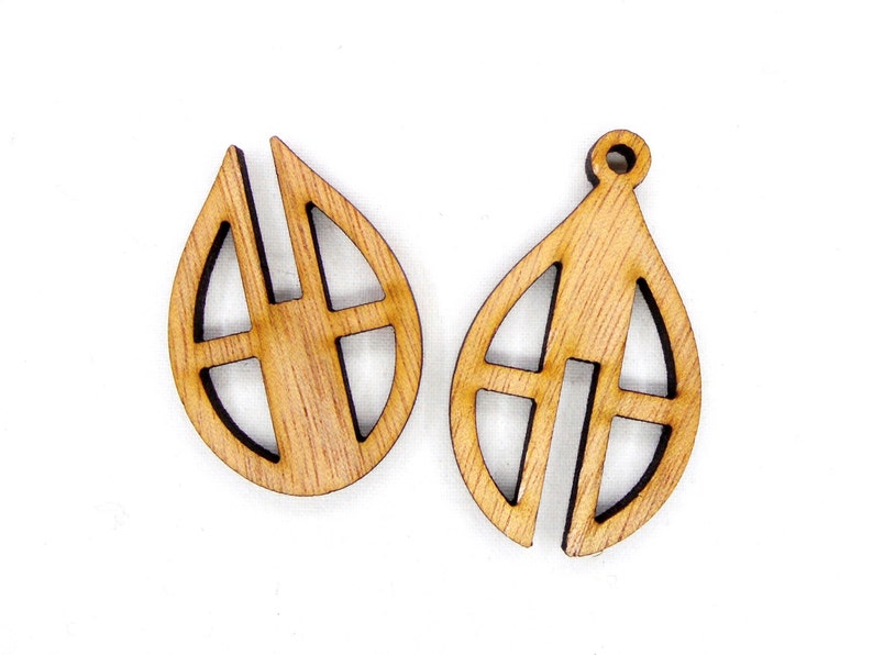 3D Drop Wooden Pendant 3D Tear Wood Pendant Laser Cut Drop - Etsy