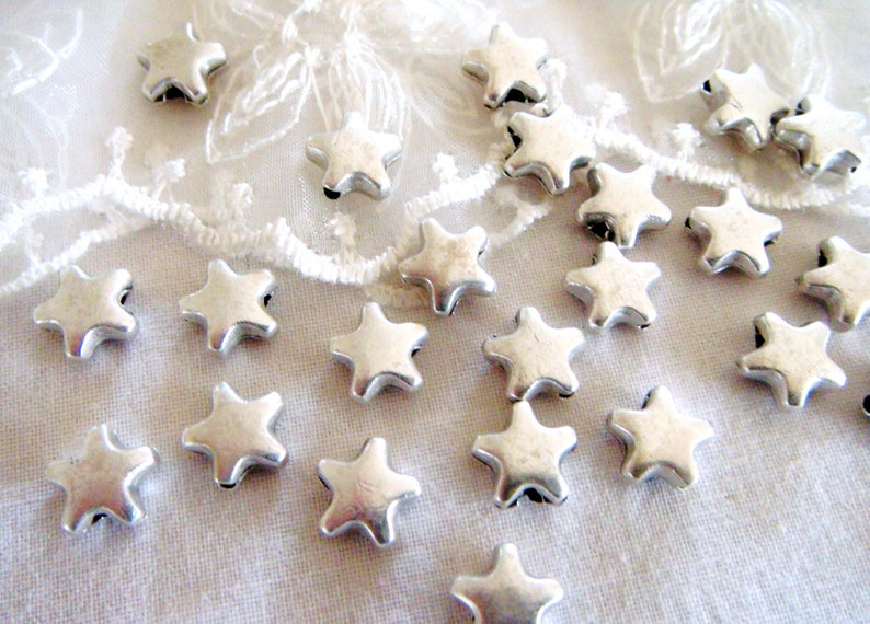 999 Silver Plated Star Silver Star Star Metal Bead Star - Etsy