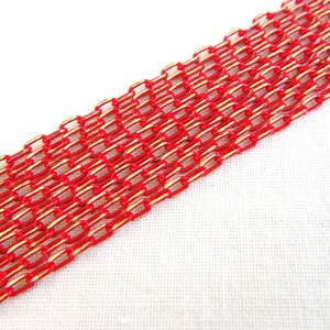 Gold Plated Red Colored Brass Chain, Cable Chain, Hypoallergenic, Non ...