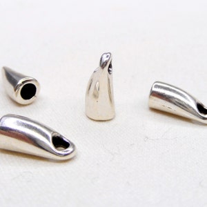 Silver Plated Curved End Cap for 3mm Round Cord, Edge Terminal, Cord ...