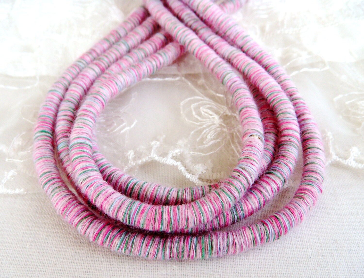 Lilac Wrapped Thread Rope Cord, Covered Cording Fibre Wrap Cord, Fiber ...