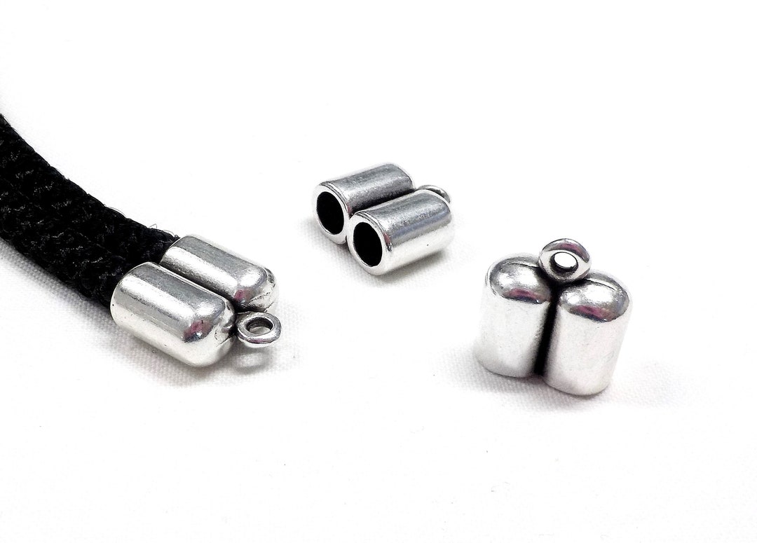 Silver Plated Double End Caps, Double Terminator, Double Cord Ends ...