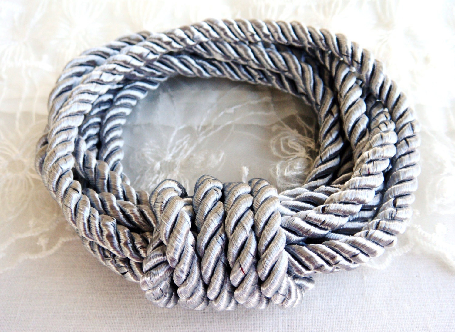 5mm Silver Grey Twisted Cord Wrapped Thread Cord Rope Cord - Etsy